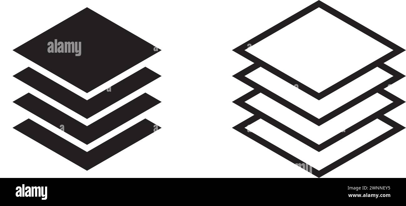 Layers icon symbol set basic simple flat design Stock Vector Image ...