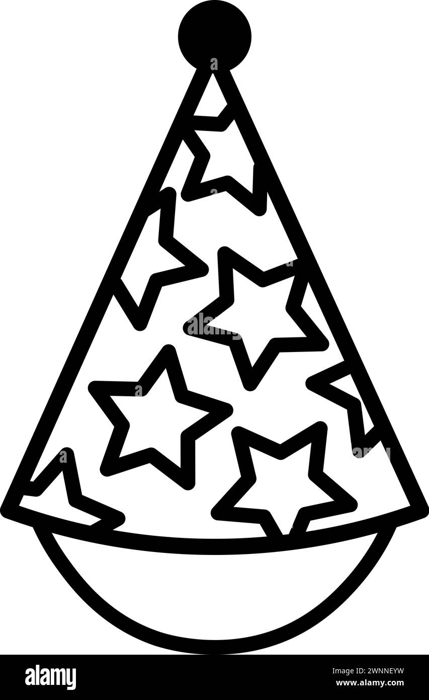 Headdress cone cap decorated with star pattern, birthday party symbol ...