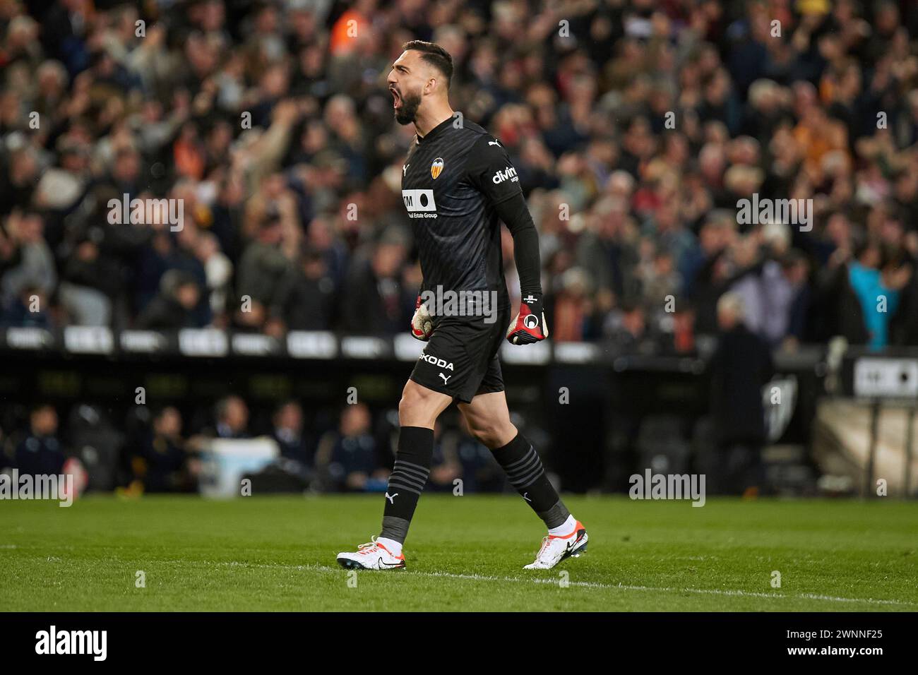 VALENCIA, SPAIN - MARCH 2: Giorgi Mamardashvili Goalkeeper of Valencia ...