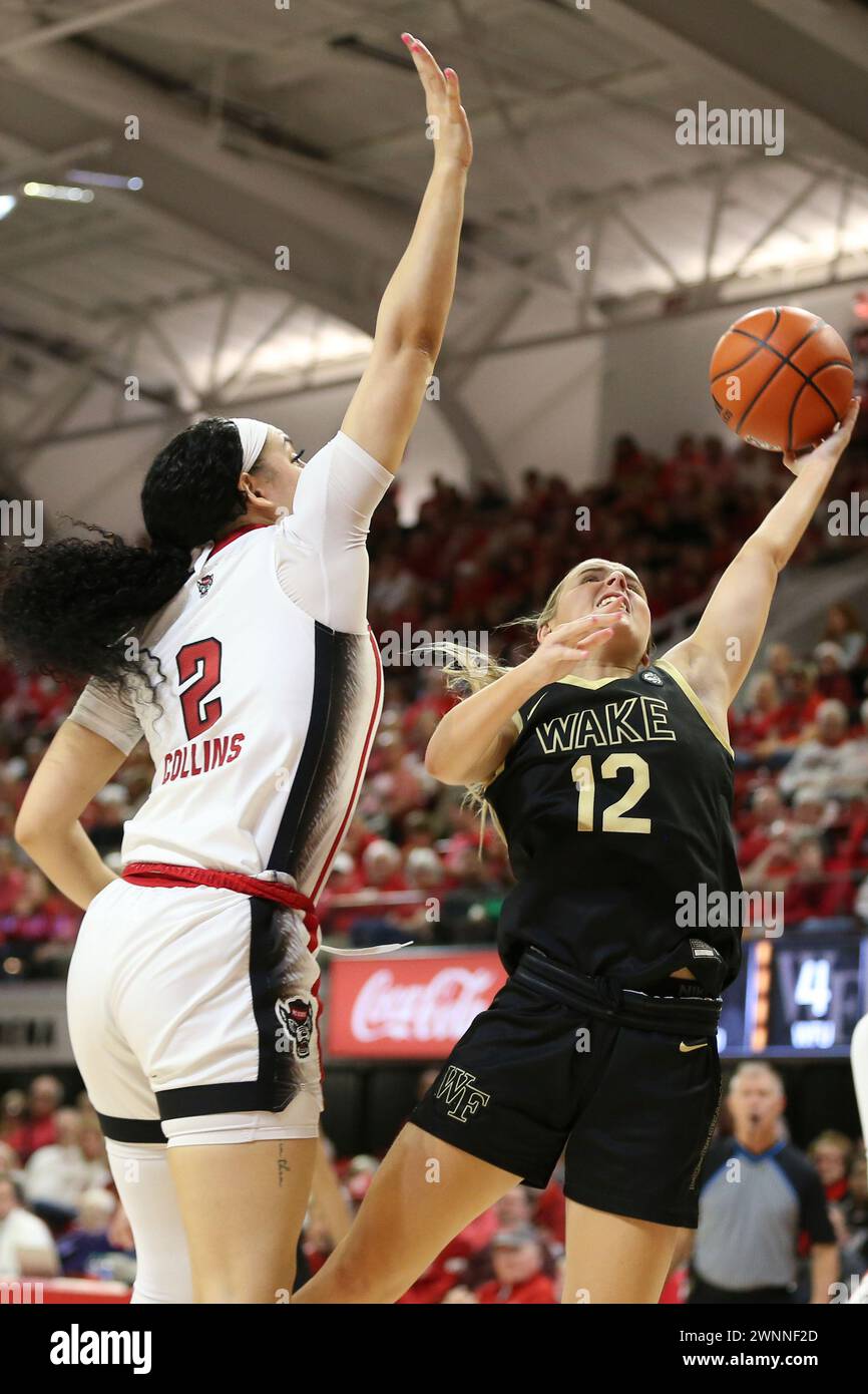 RALEIGH, NC - MARCH 03: Wake Forest Demon Deacons guard Kate Deeble (12 ...