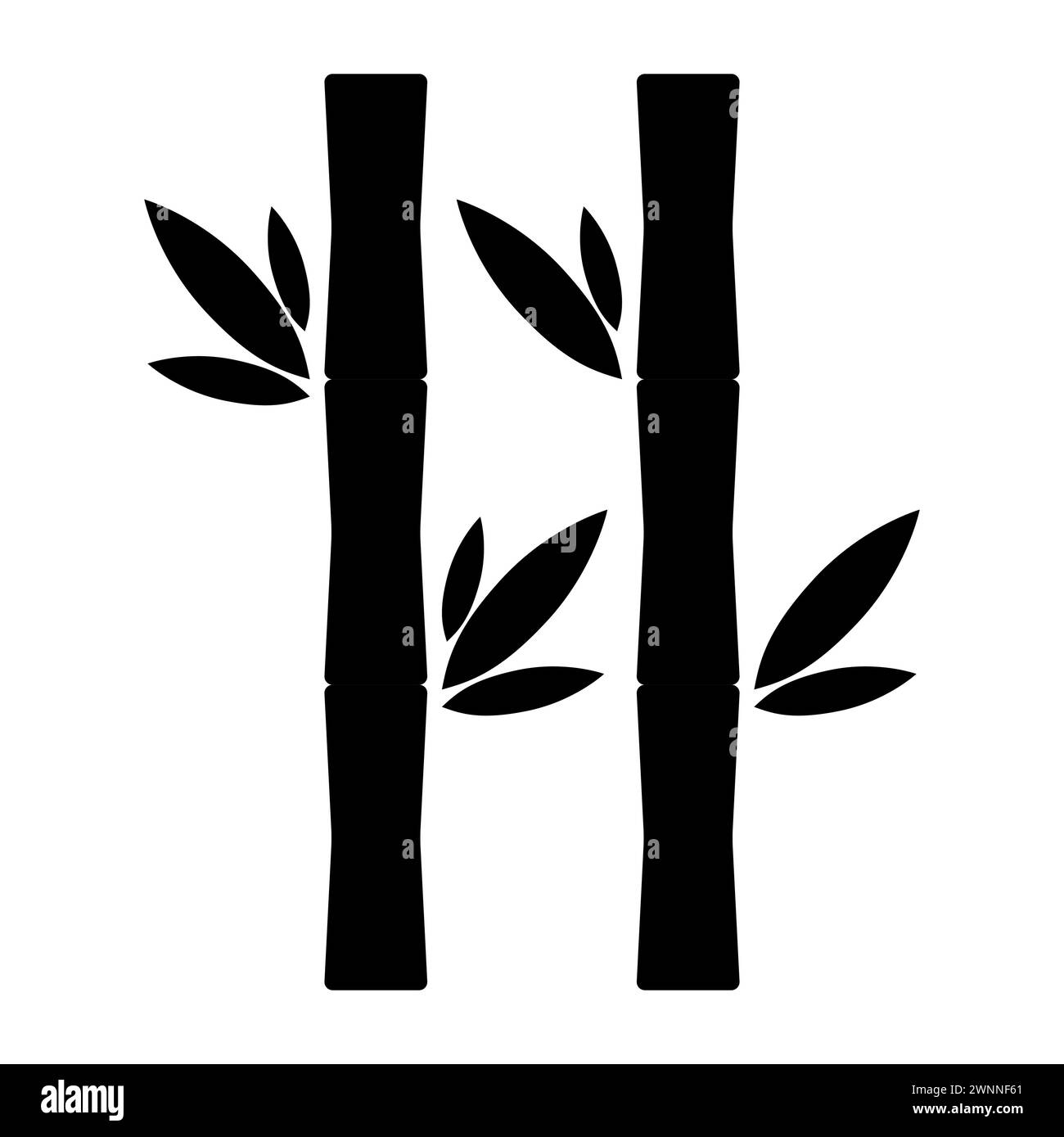 Bamboo leaf icon, nature tropical symbol design, web sign vector ...