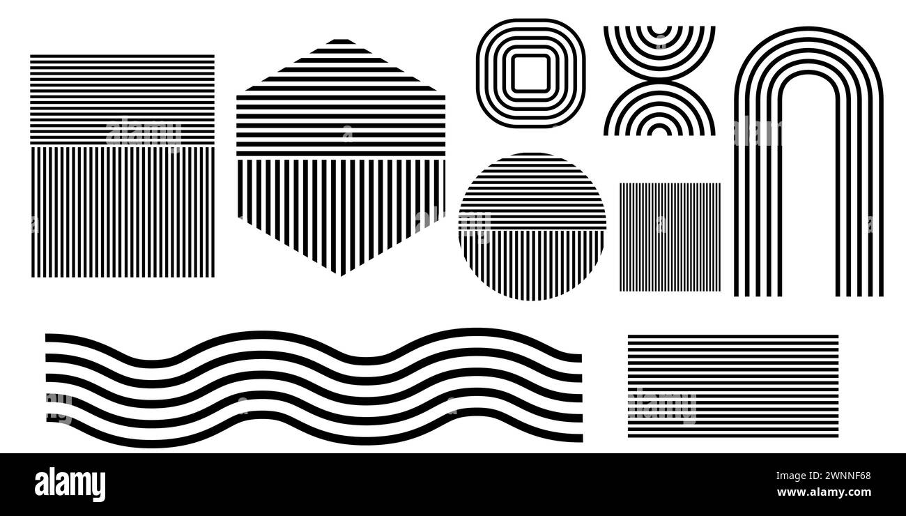 Set of zen arch, different form line elements Stock Vector Image & Art ...