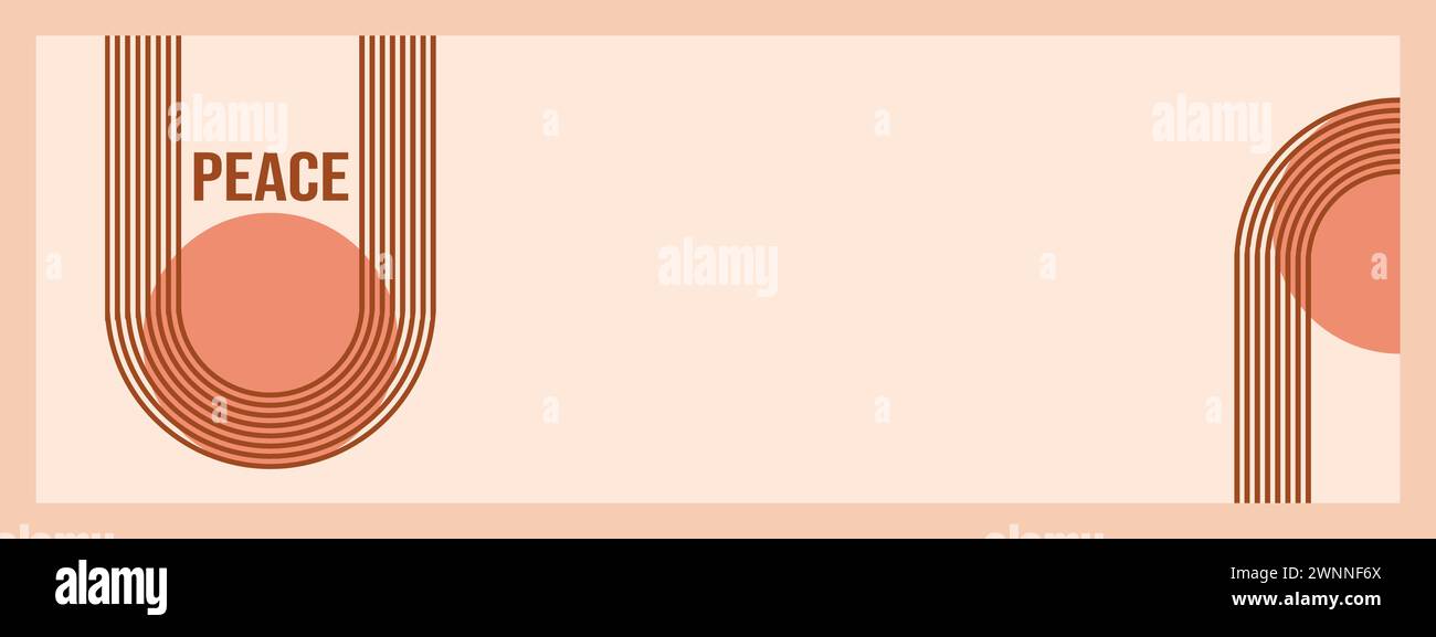 Minimalist geometric zen arches banner template with text - Peace ...