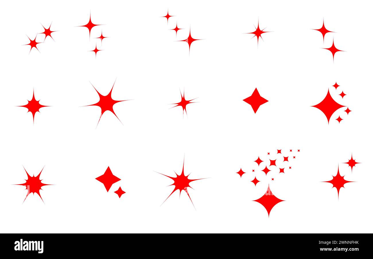 Set of red starbursts isolated Stock Vector Image & Art - Alamy