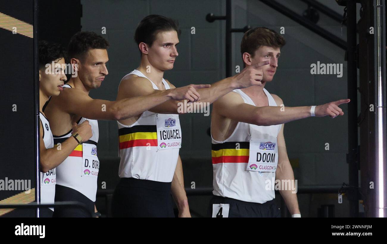 Glasgow, UK. 03rd Mar, 2024. Belgian Jonathan Sacoor, Belgian Dylan ...