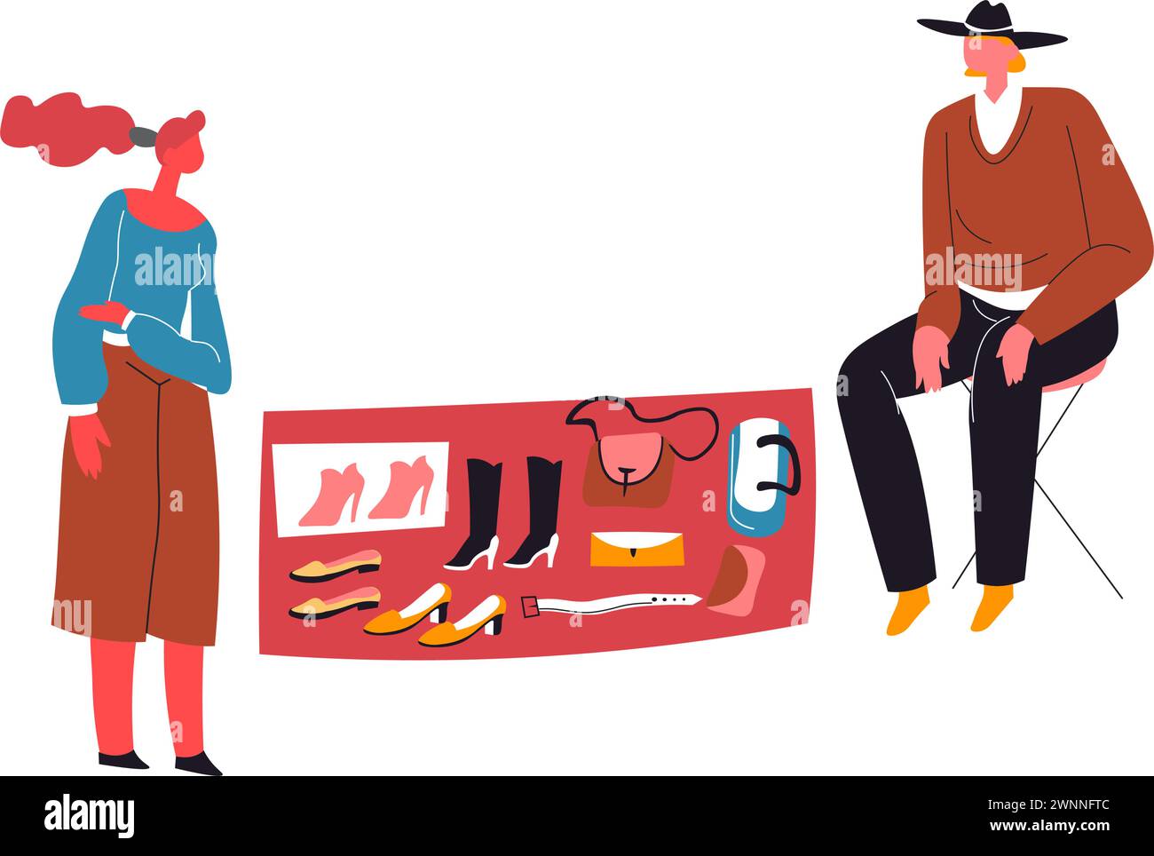 Man selling stuff Stock Vector Images - Alamy