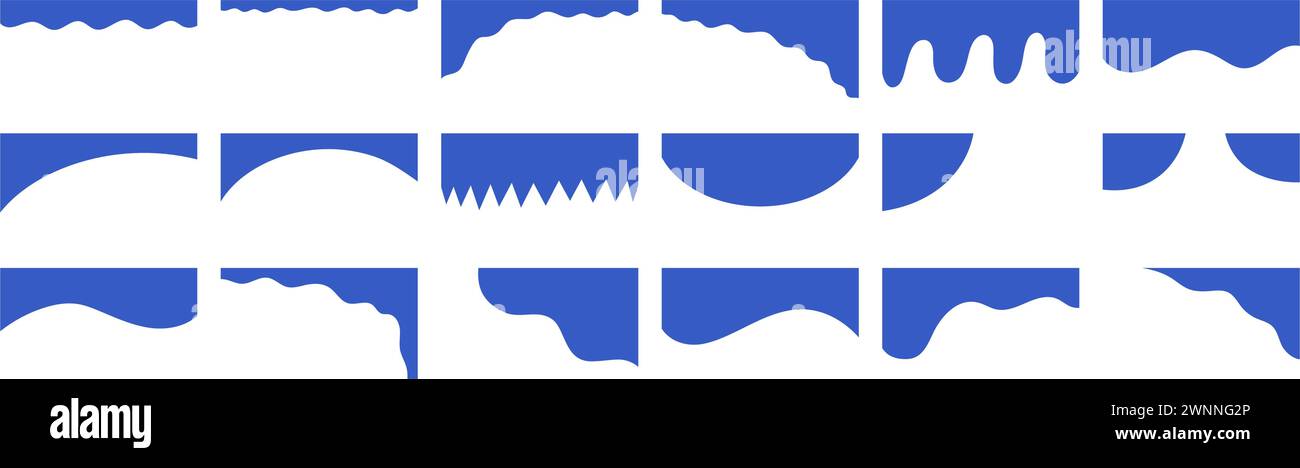 Collection of different shapes web site header or footer. Landing page separator template for ...