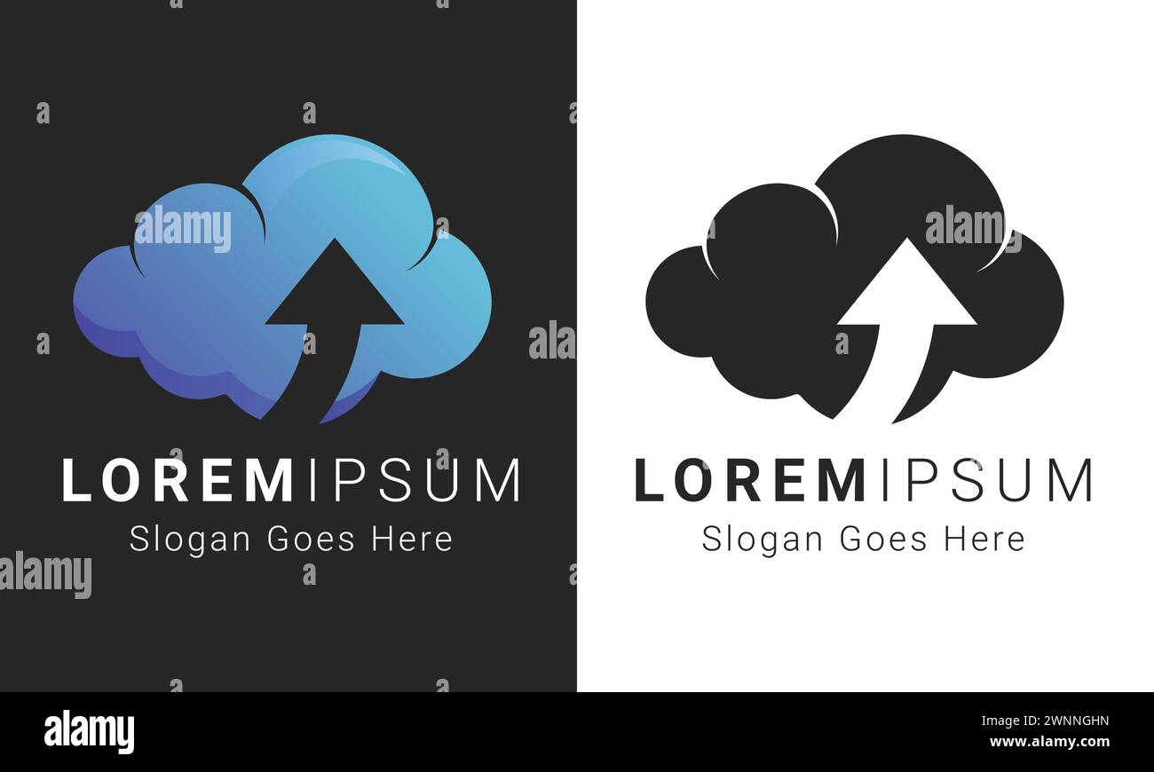 Cloud Tech Logo Design Cloud Computing Logotype Stock Vector Image ...