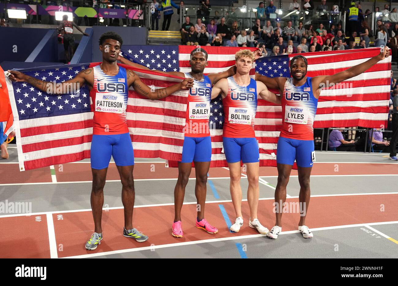 USA's Jacory Patterson, Christopher Bailey, Matthew Boling and Noah ...