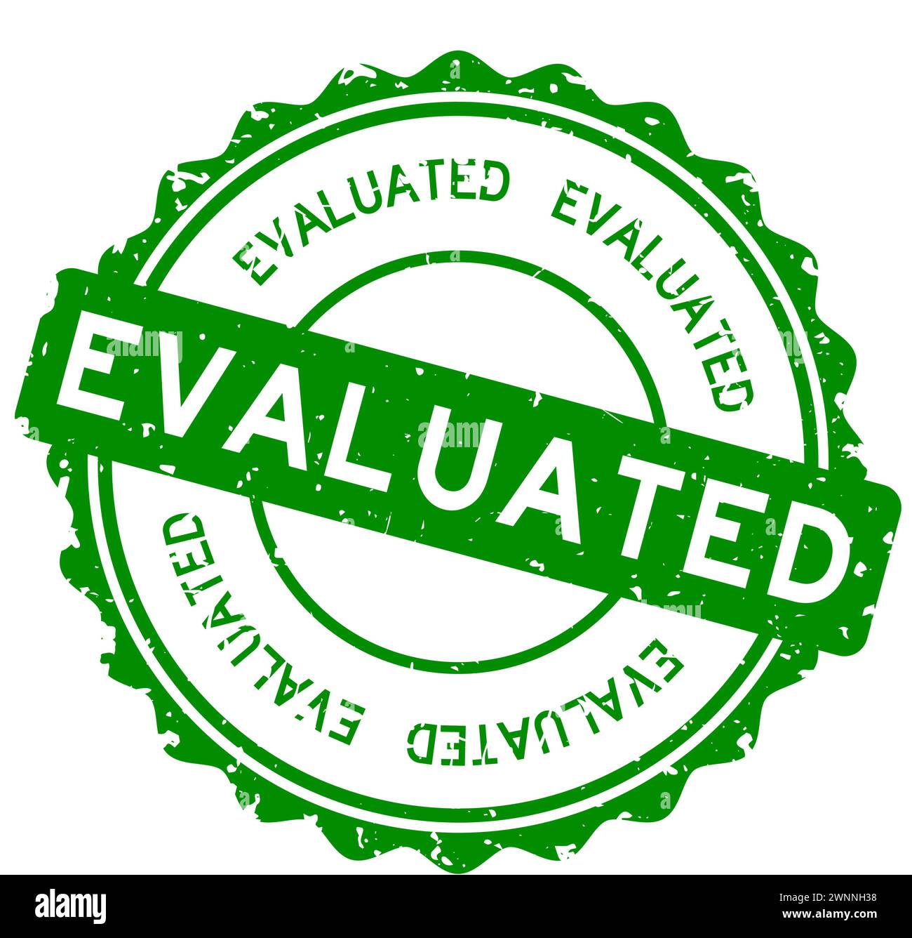 Grunge green evaluated word round rubber seal stamp on white background Stock Vector Image & Art ...