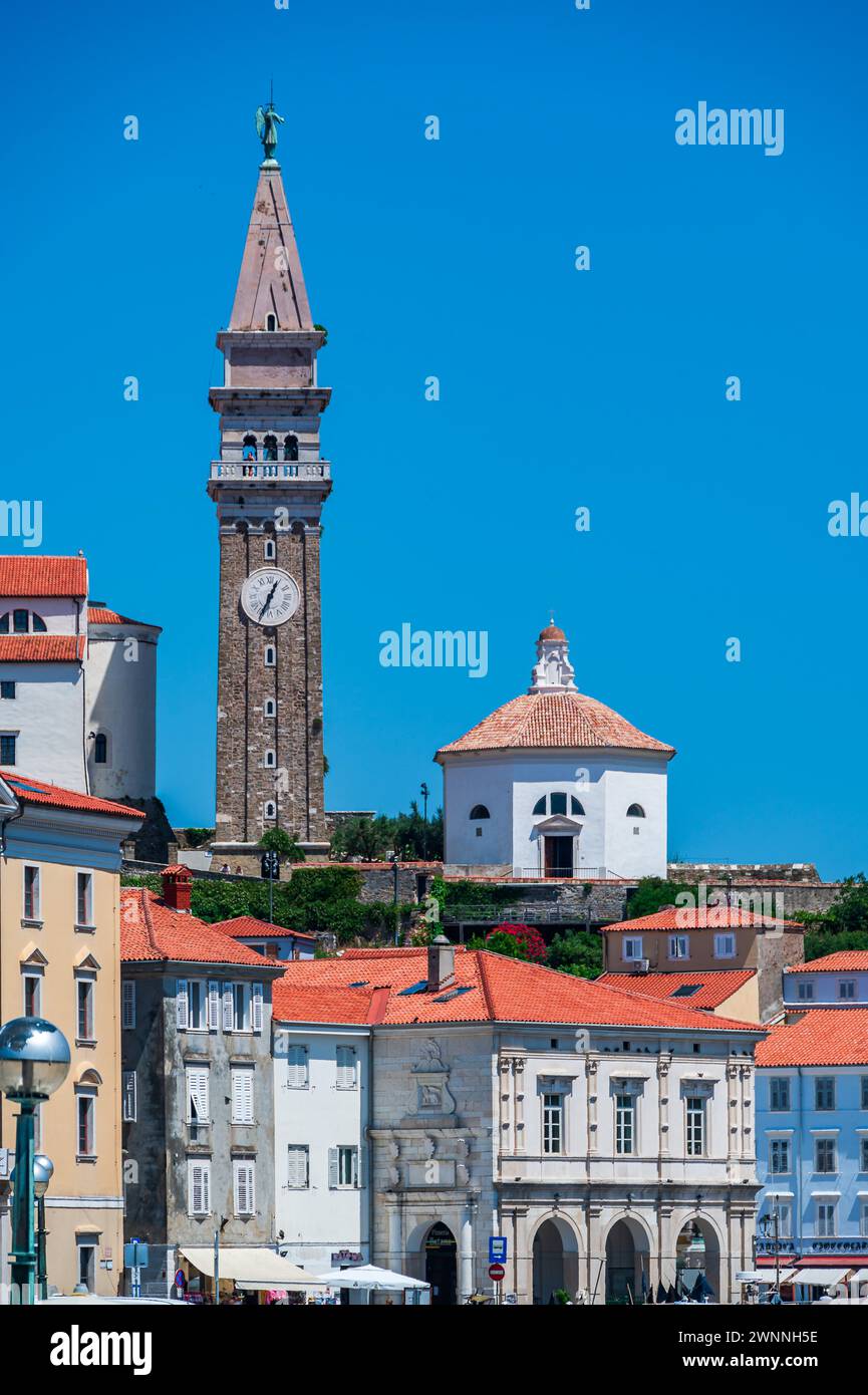 The Dom of Saint George, main church in the ancient village of Piran, Slovenia Stock Photo - Alamy