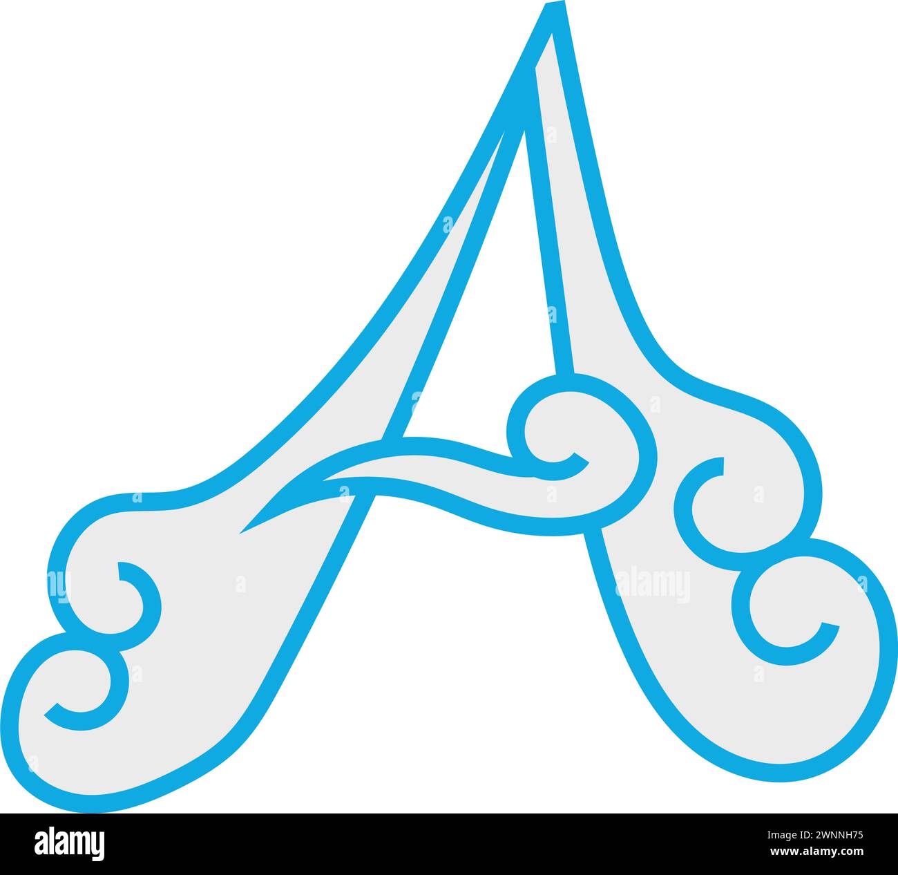 A Letter Logo. Blue Color. Cloud Style - Vector Stock Vector Image ...