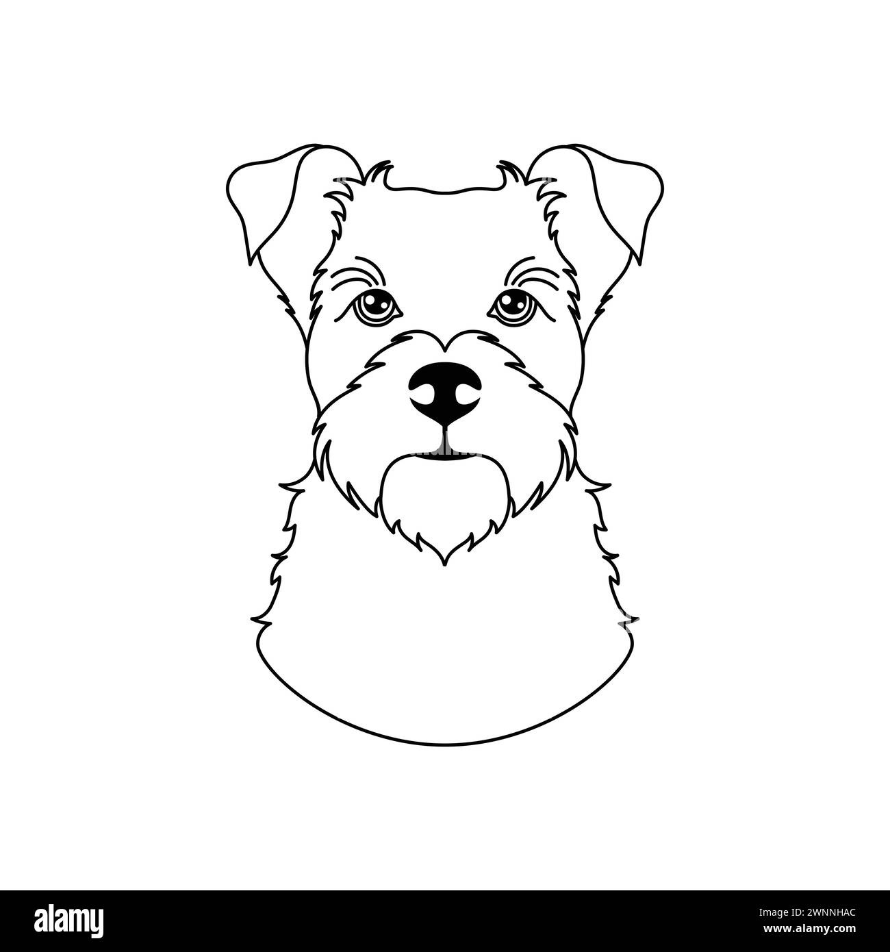 Schnauzer dog in line art style Stock Vector Image & Art - Alamy