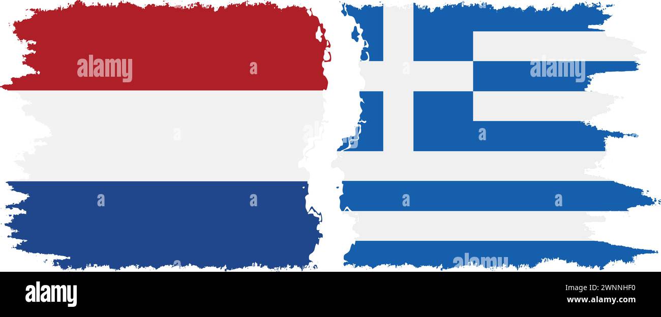 Greece and Netherlands grunge flags connection, vector Stock Vector ...