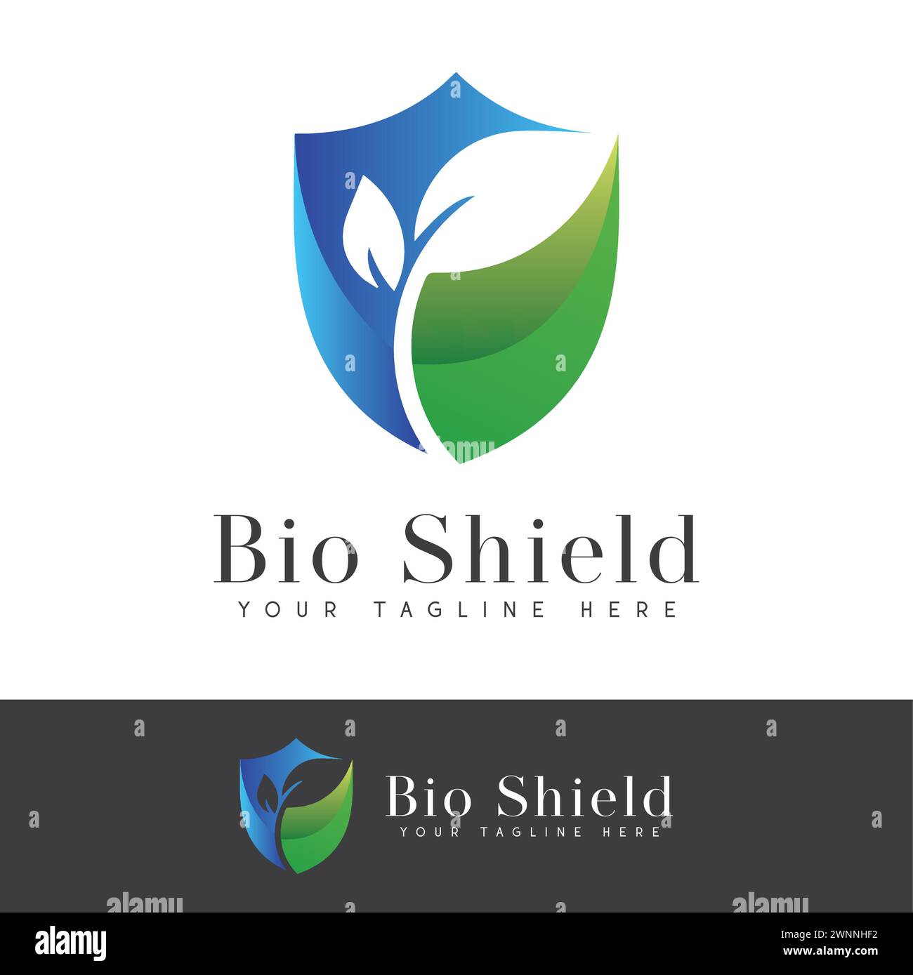Bio Shield Logo Design Shield with Leaf Logotype Stock Vector Image & Art - Alamy