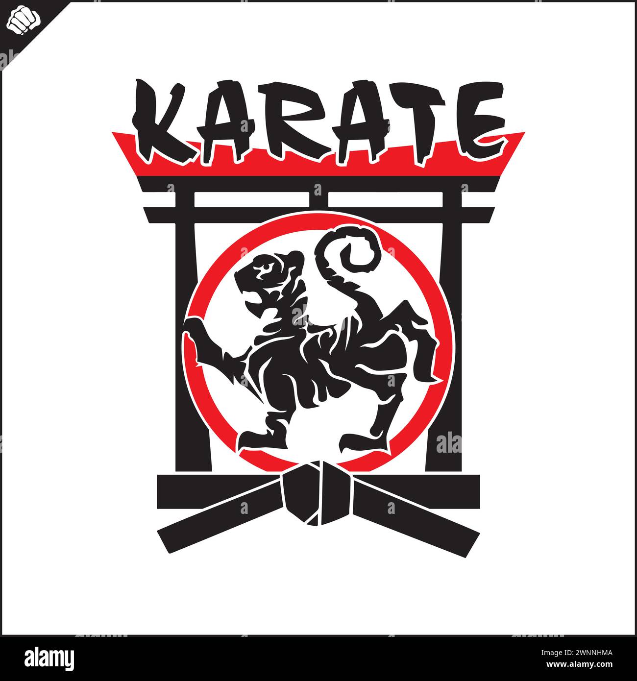Martial art colored symbol, logo. Karate creative design emblem. Vector ...