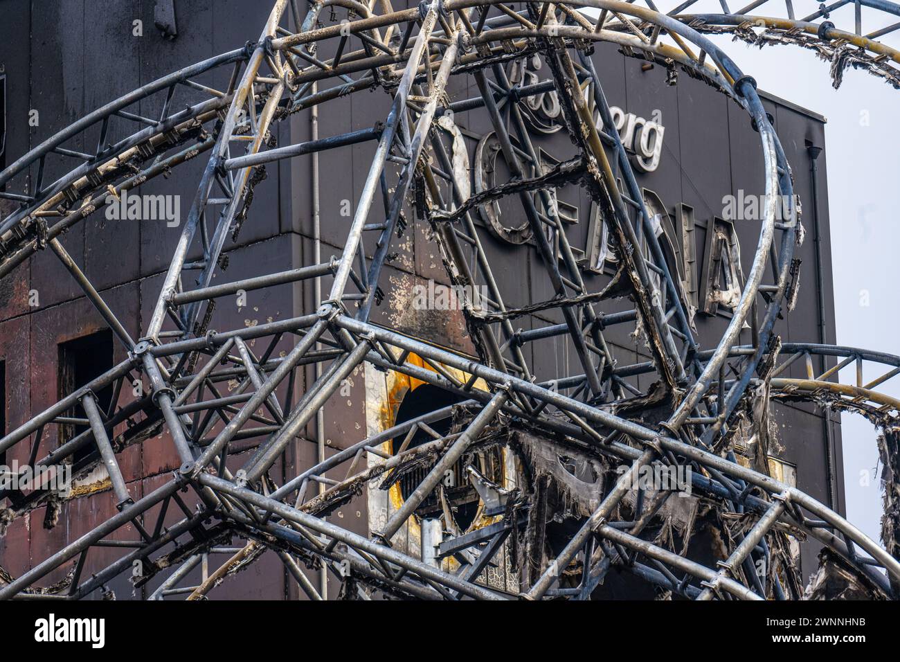 Gothenburg, Sweden - February 24 2024: Remains of Liseberg Oceana water ...
