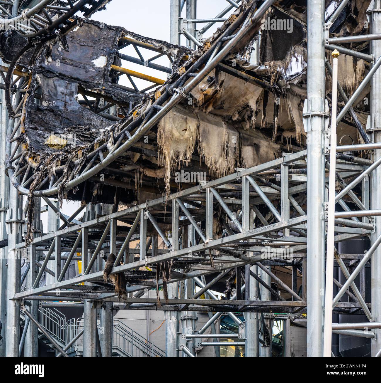 Gothenburg, Sweden - February 24 2024: Remains of Liseberg Oceana water ...