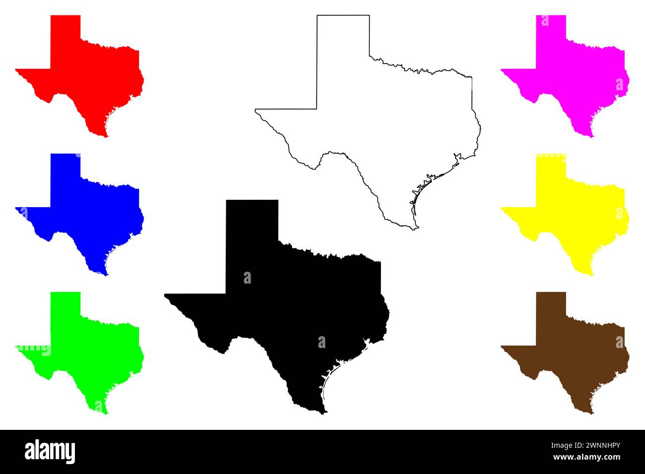 State of Texas (United States of America, USA or U.S.A.) silhouette and ...