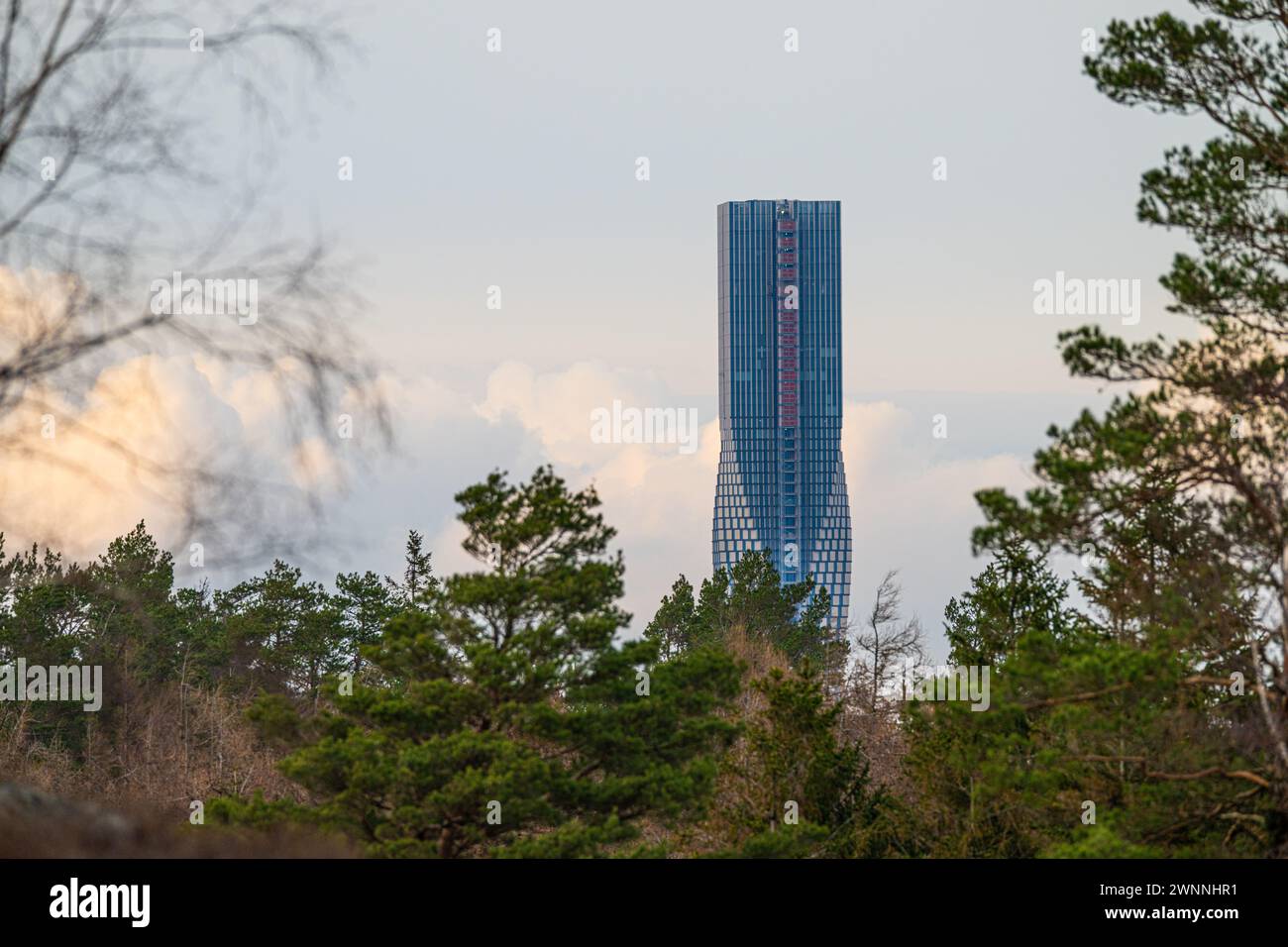 Gothenburg, Sweden - February 25 2024: Tall skyscraper under ...