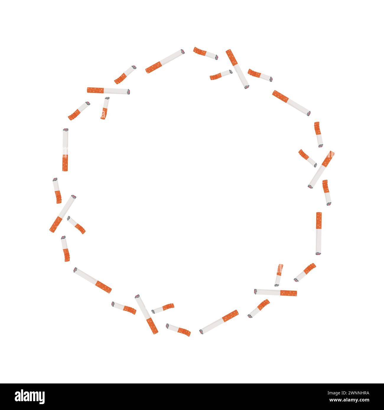 Frame with cigarettes, day no tobacco. Vector on white background Stock ...