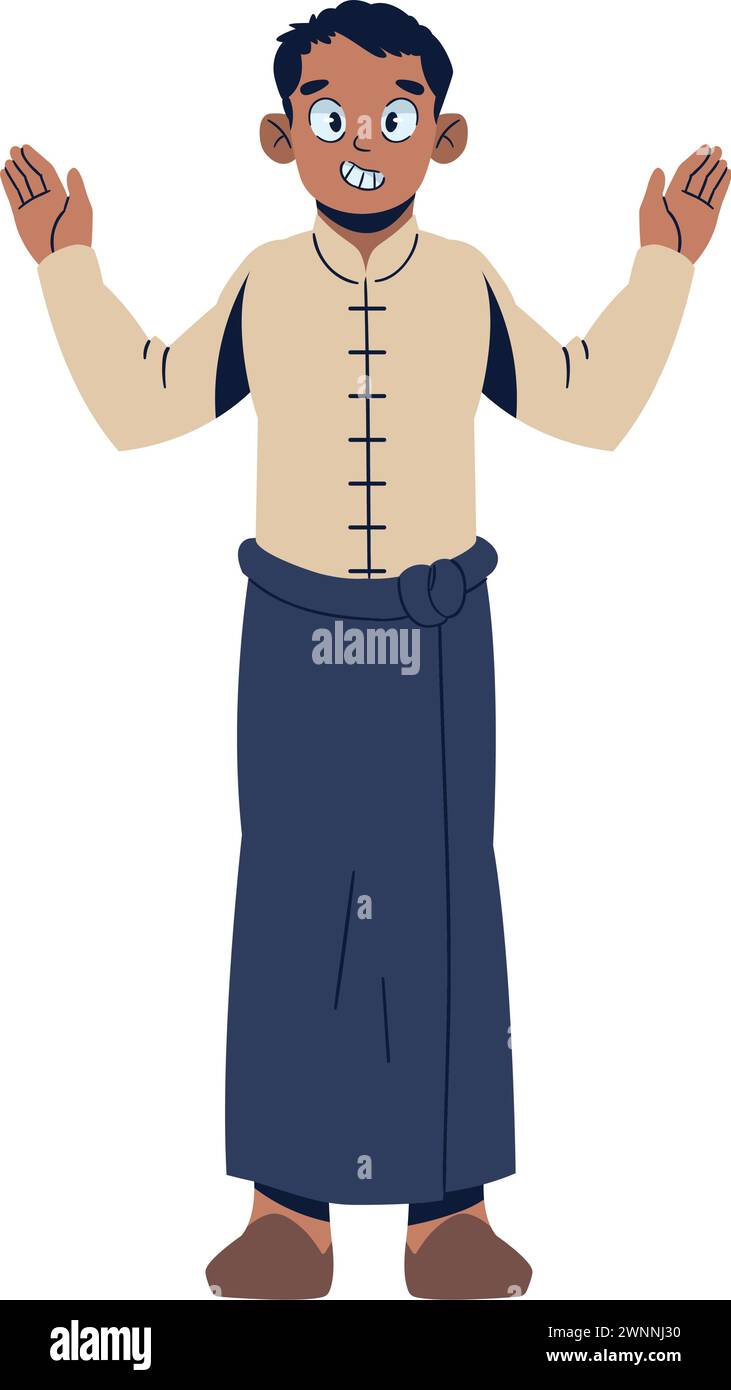 Happy burmese man portrait Stock Vector Images - Alamy