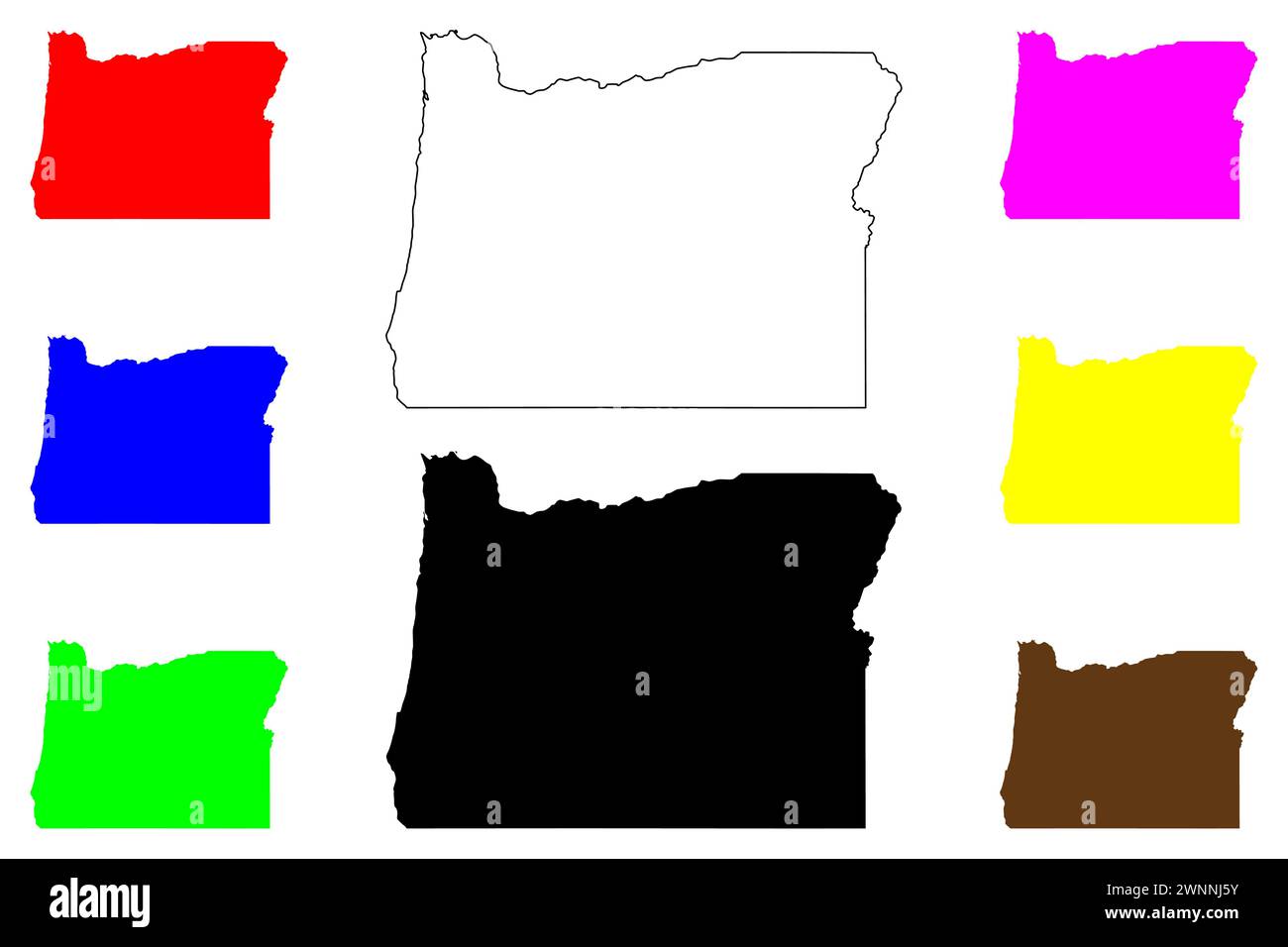 State of Oregon (United States of America, USA or U.S.A.) silhouette ...