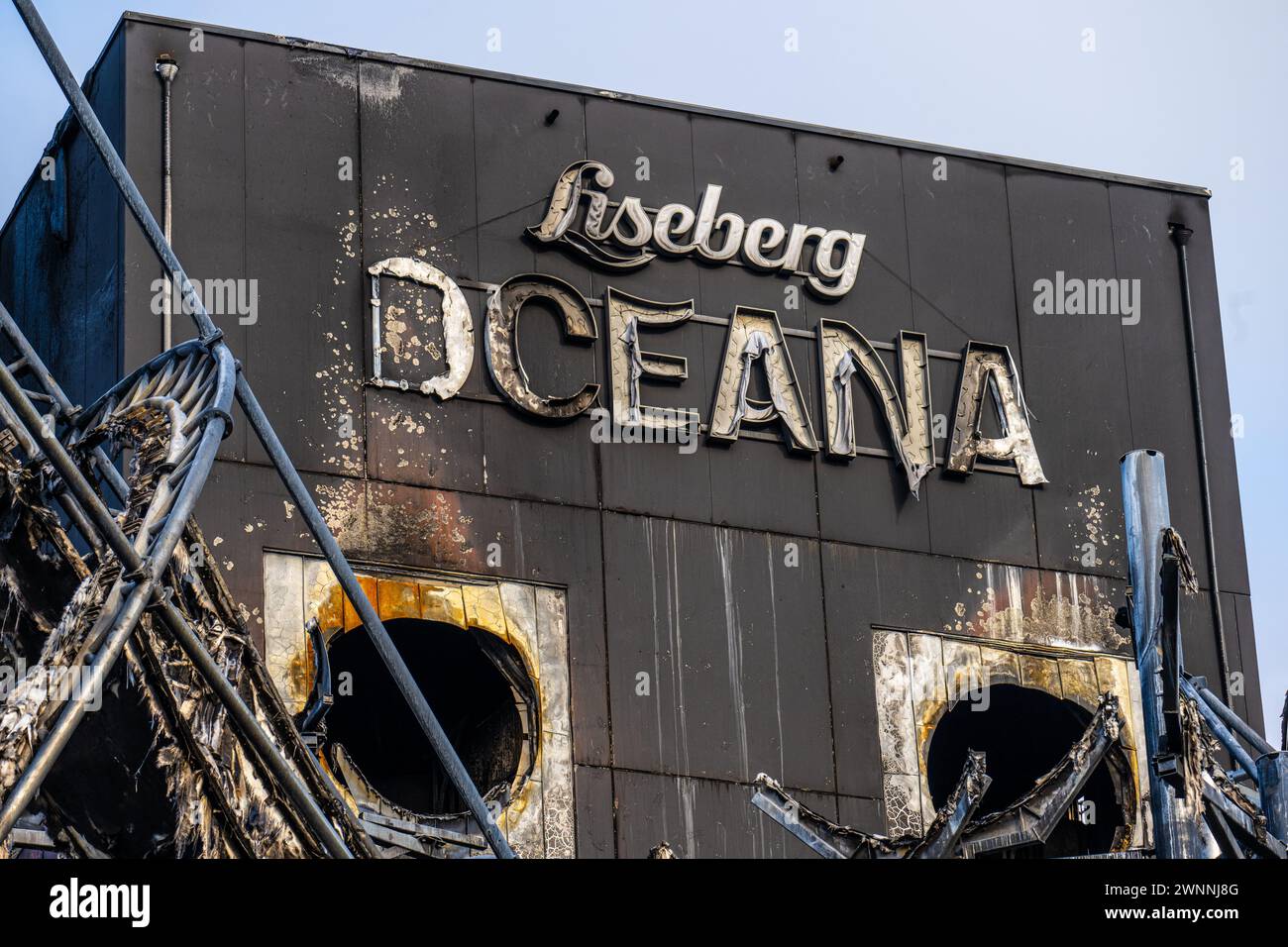 Gothenburg, Sweden - February 24 2024: Remains of Liseberg Oceana water ...