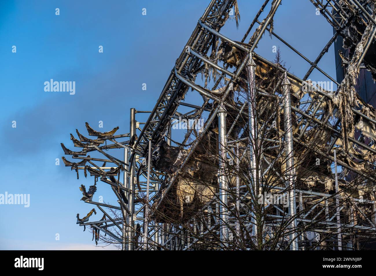 Gothenburg, Sweden - February 24 2024: Remains of Liseberg Oceana water ...