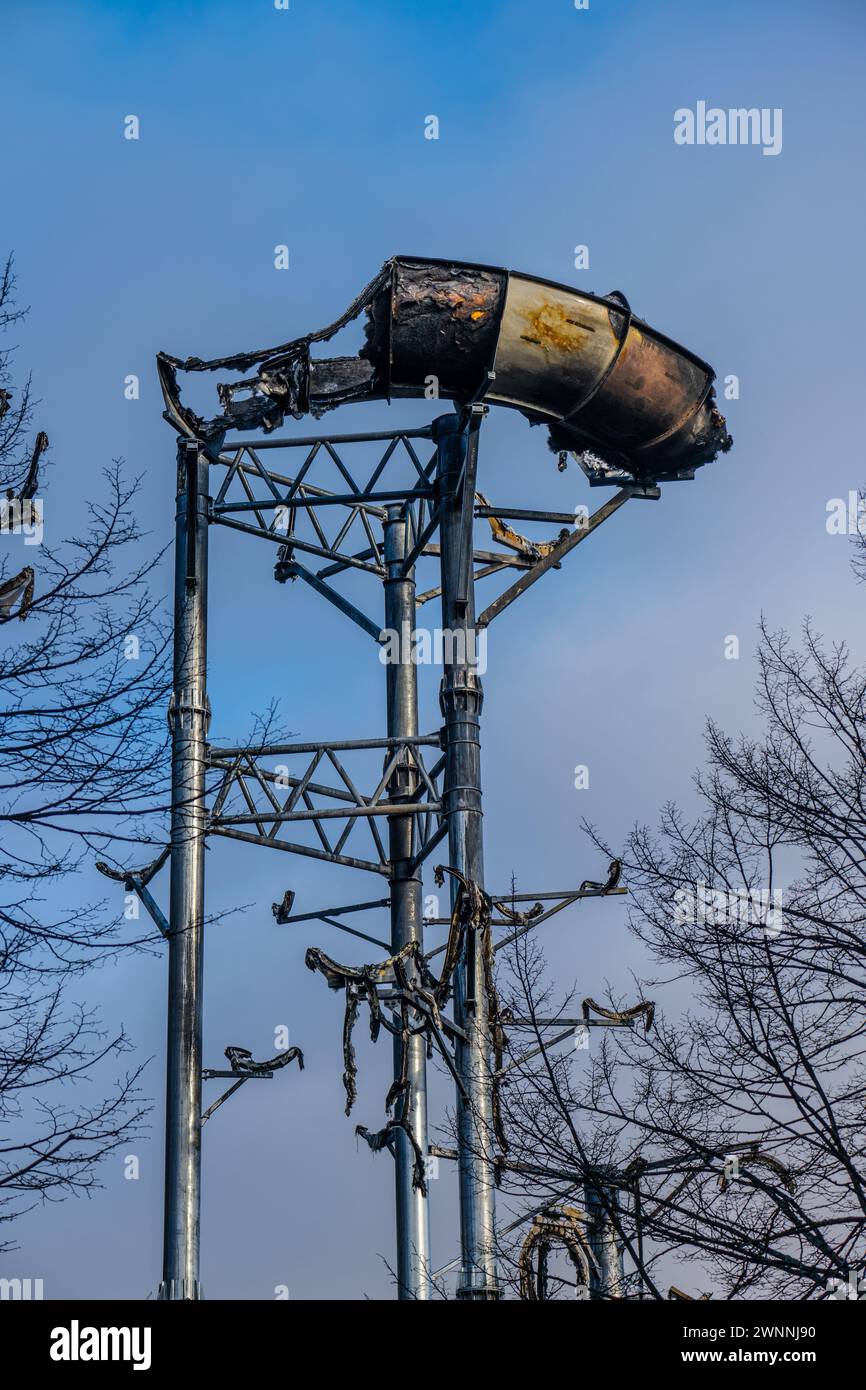 Gothenburg, Sweden - February 24 2024: Remains of Liseberg Oceana water ...