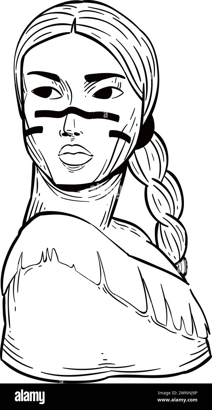 Indigenous native indian woman Stock Vector Images - Alamy