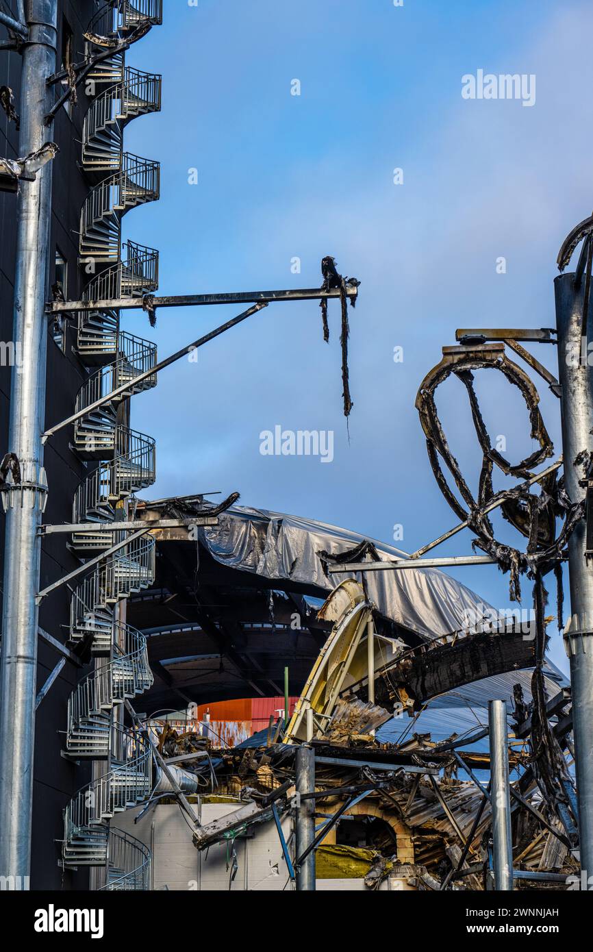 Gothenburg, Sweden - February 24 2024: Remains of Liseberg Oceana water ...