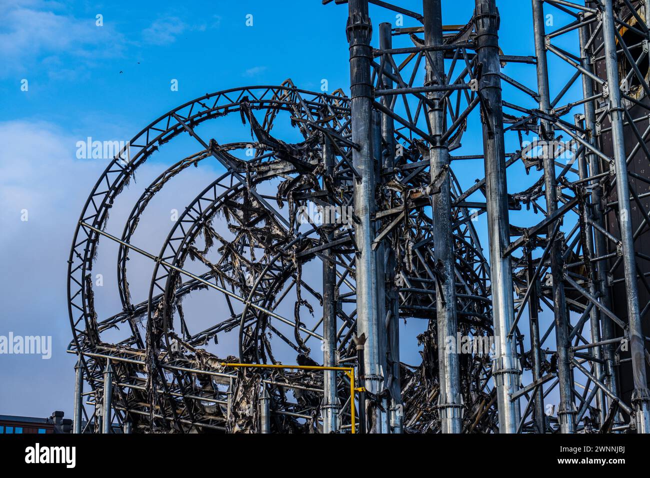 Gothenburg, Sweden - February 24 2024: Remains of Liseberg Oceana water ...