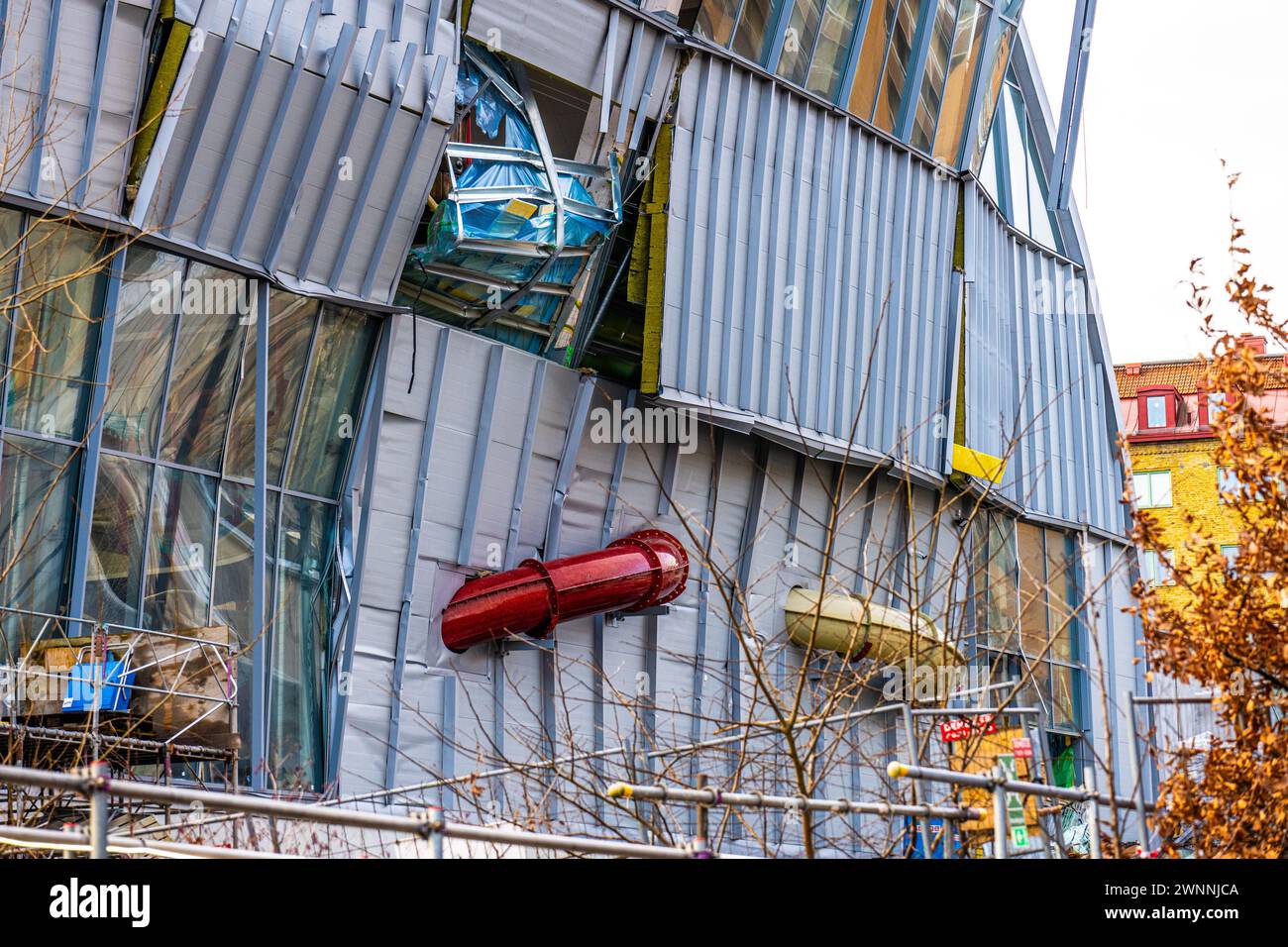 Gothenburg, Sweden - February 24 2024: Remains of Liseberg Oceana water ...