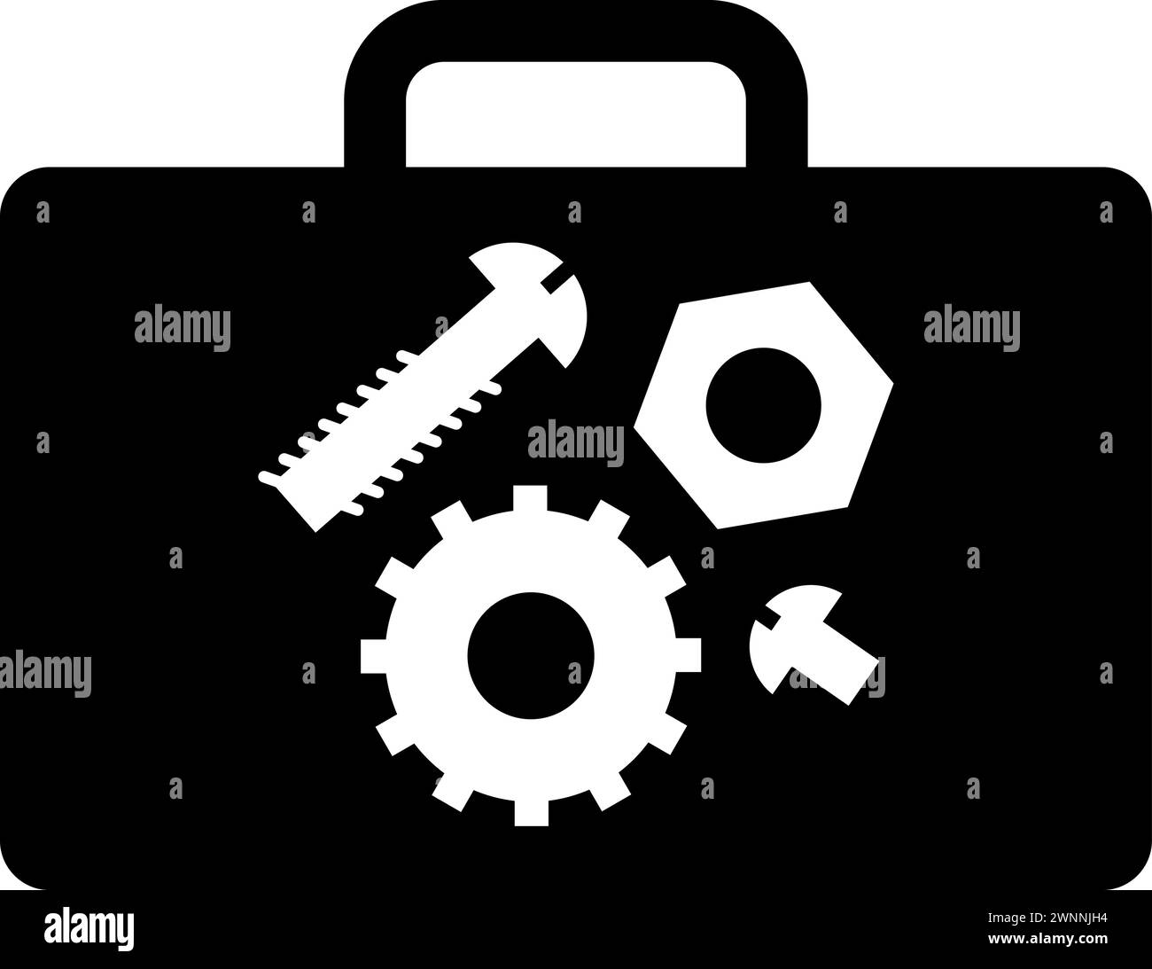 Silhouette of Repair Kit Icon in Flat Style Stock Vector Image & Art ...