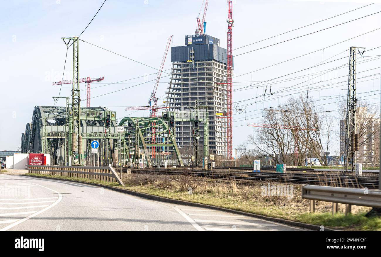 Hamburg, Germany. 29th Feb, 2024. View of the Elbtower construction ...