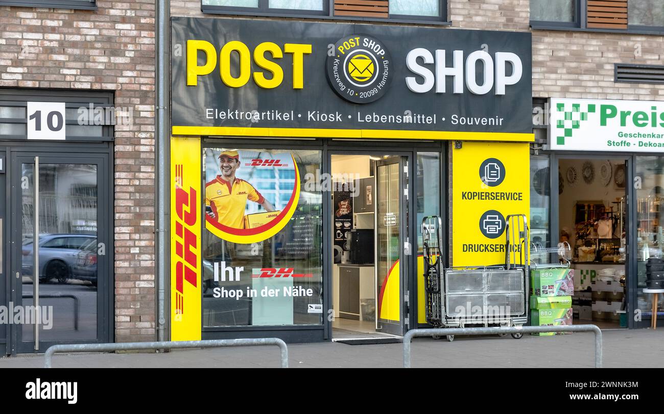 Hamburg, Germany. 29th Feb, 2024. View of the entrance area of a post ...