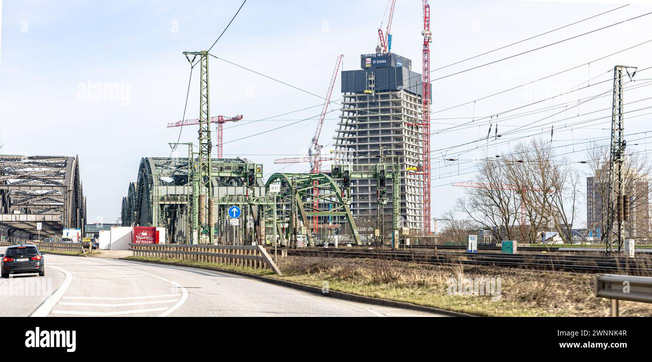 Hamburg, Germany. 29th Feb, 2024. View of the Elbtower construction ...
