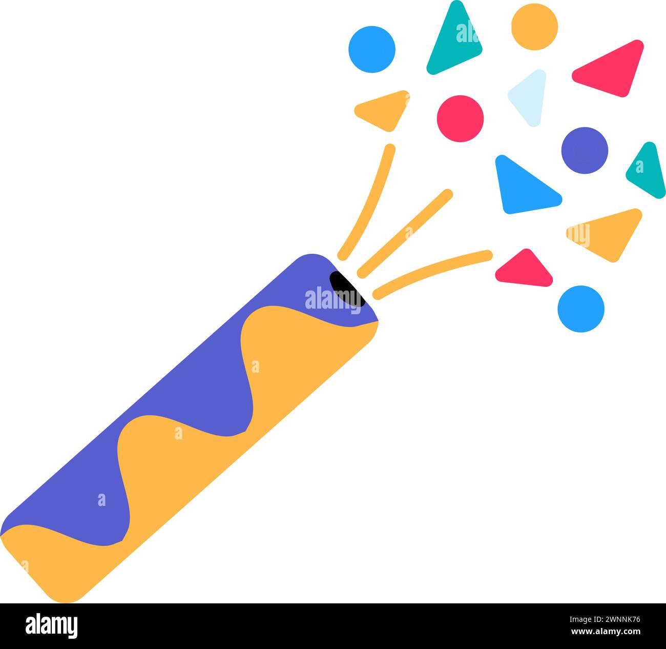 Party Firecracker explosion with confetti, birthday symbol. Simple ...