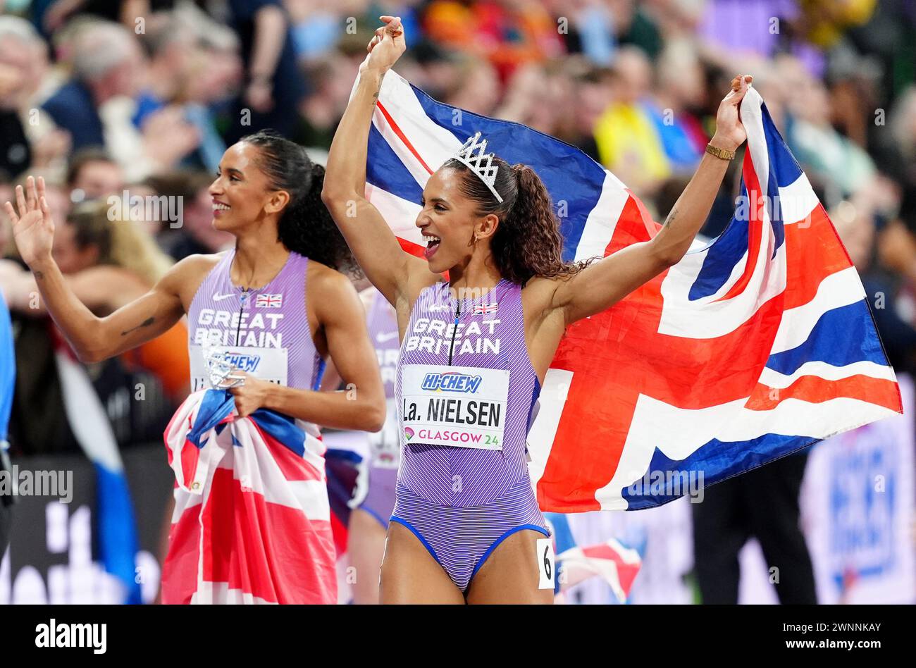 Great Britain's Lina Nielsen and Laviai Nielsen celebrate bronze in the ...