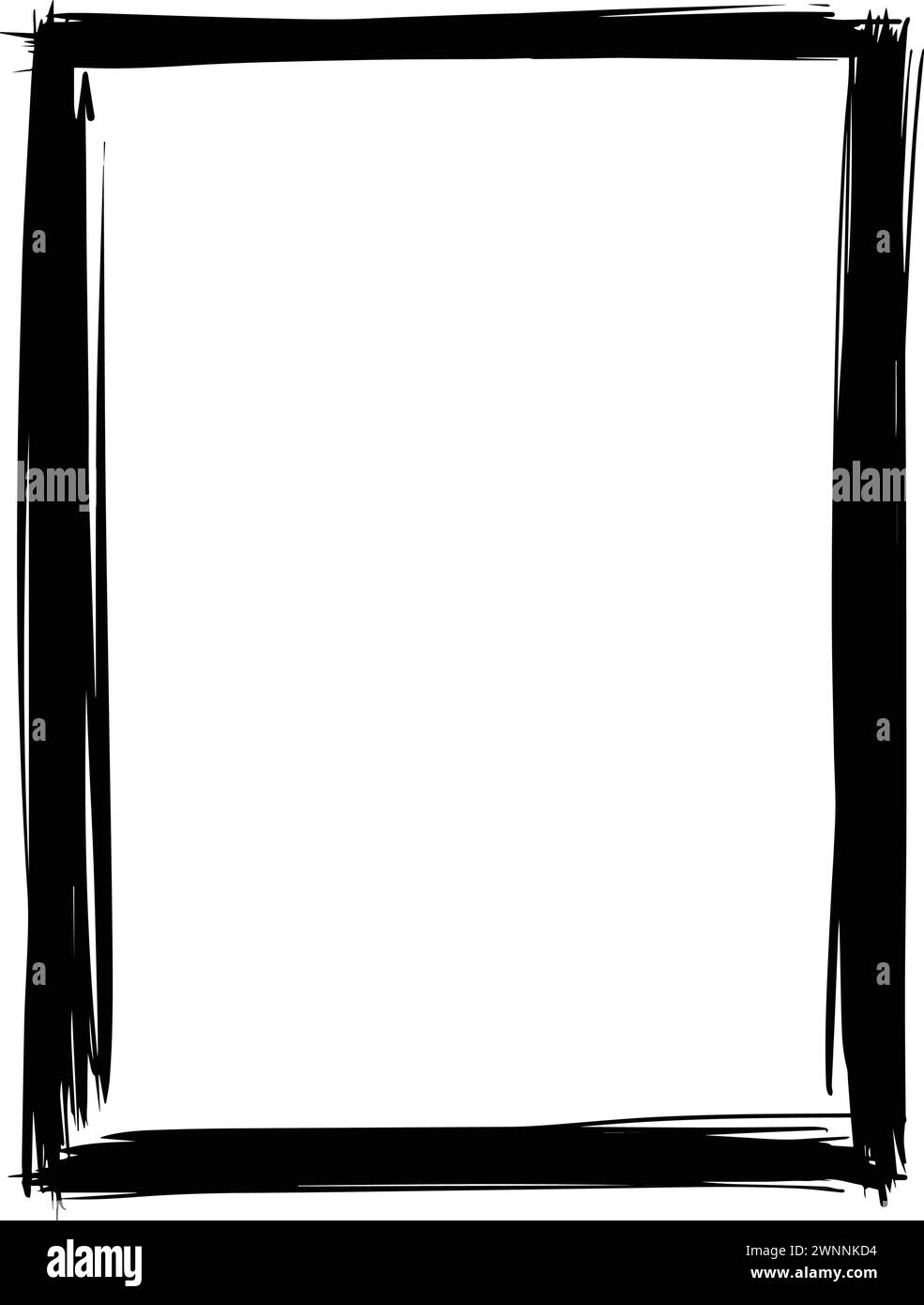 Frame border element, brush stroke grunge shape icon, vertical ...