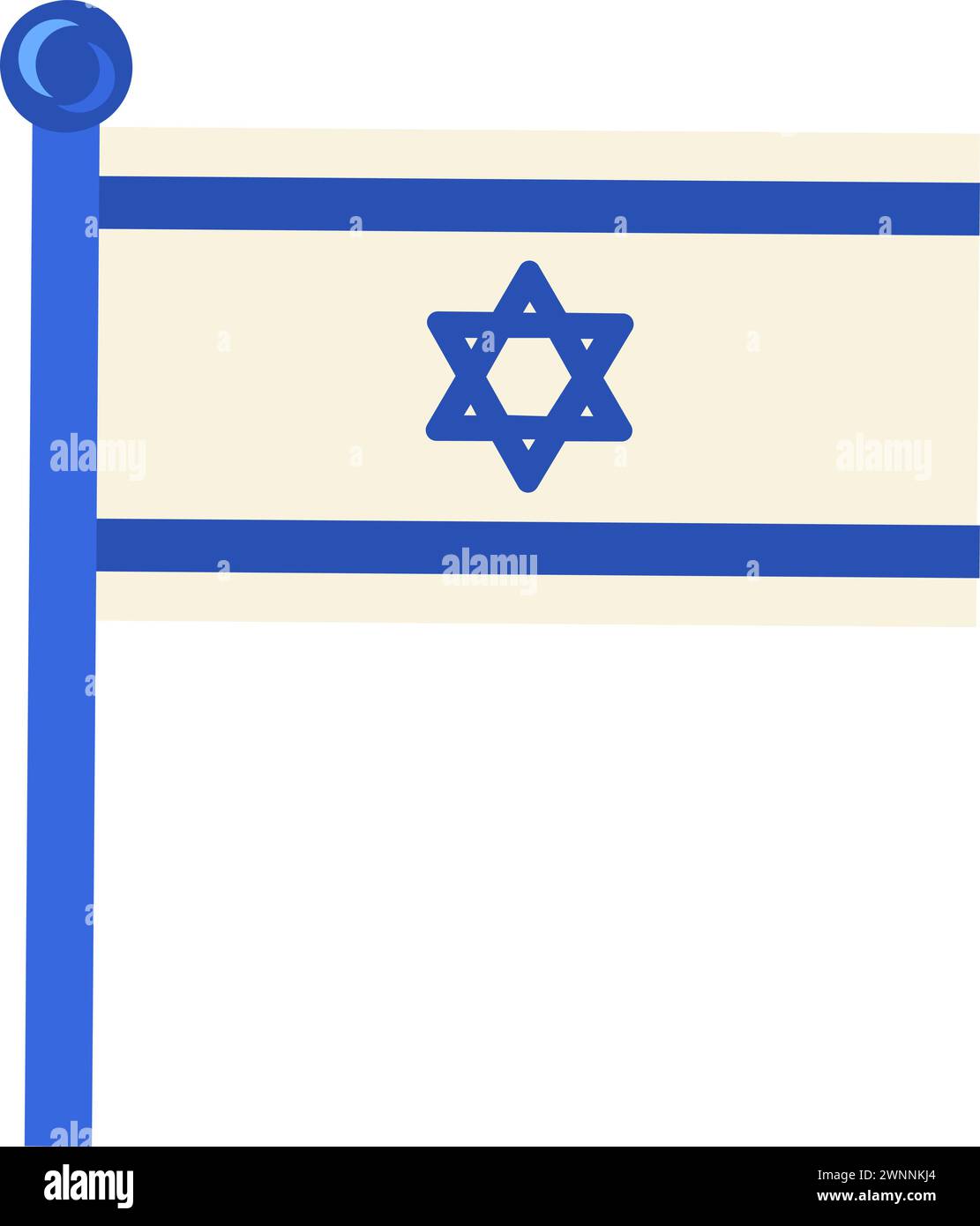 Flag of Israel country on flagstaff for registration of solemn event ...