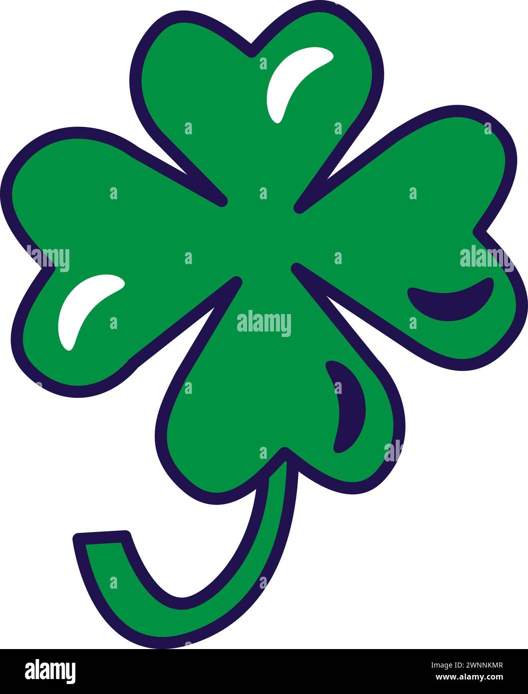 Four leaf clover cartoon icon hi-res stock photography and images - Alamy
