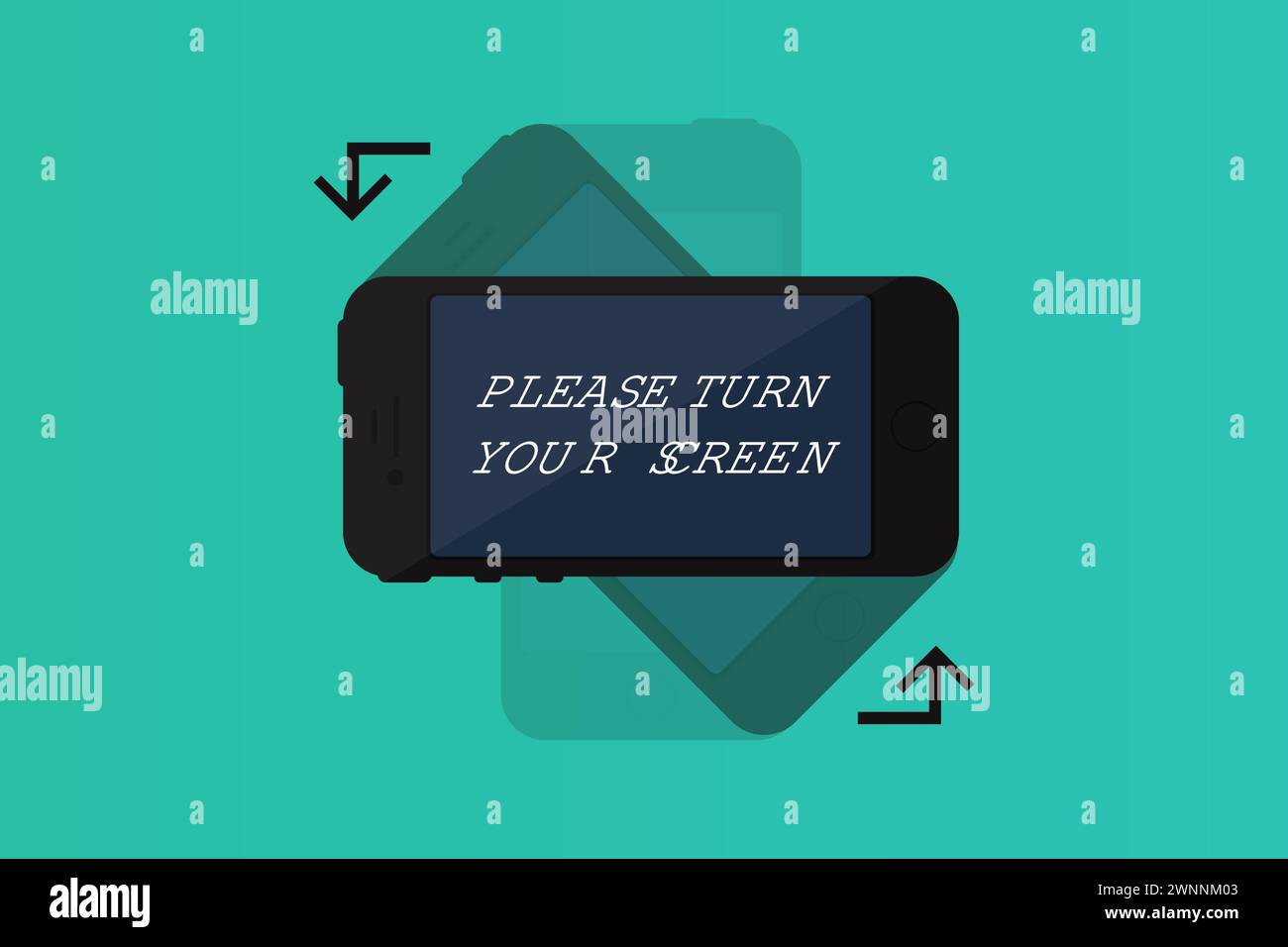 Smartphone screen turning. Simple visual instruction for using your ...