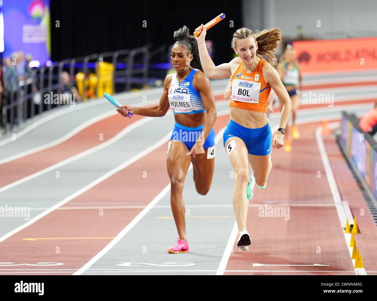 Netherlands' Femke Bol celebrates gold in the Women's 4x400m Relay ...