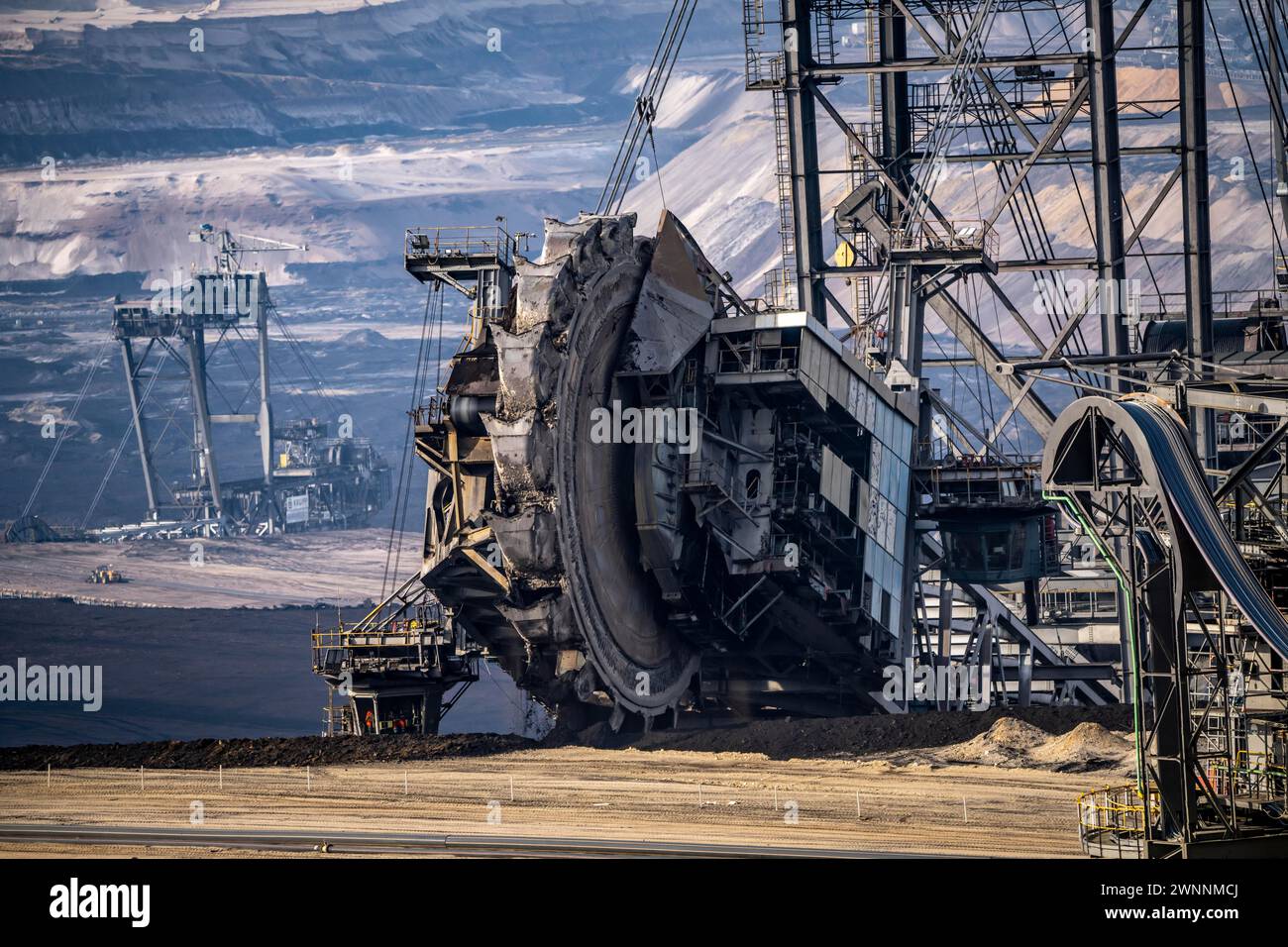 Opencast lignite mine Garzweiler, bucket wheel excavator mining ...