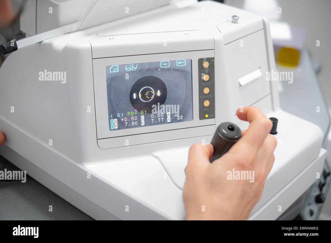 ophthalmology, advanced ocular diagnostic technology in use at an eye ...