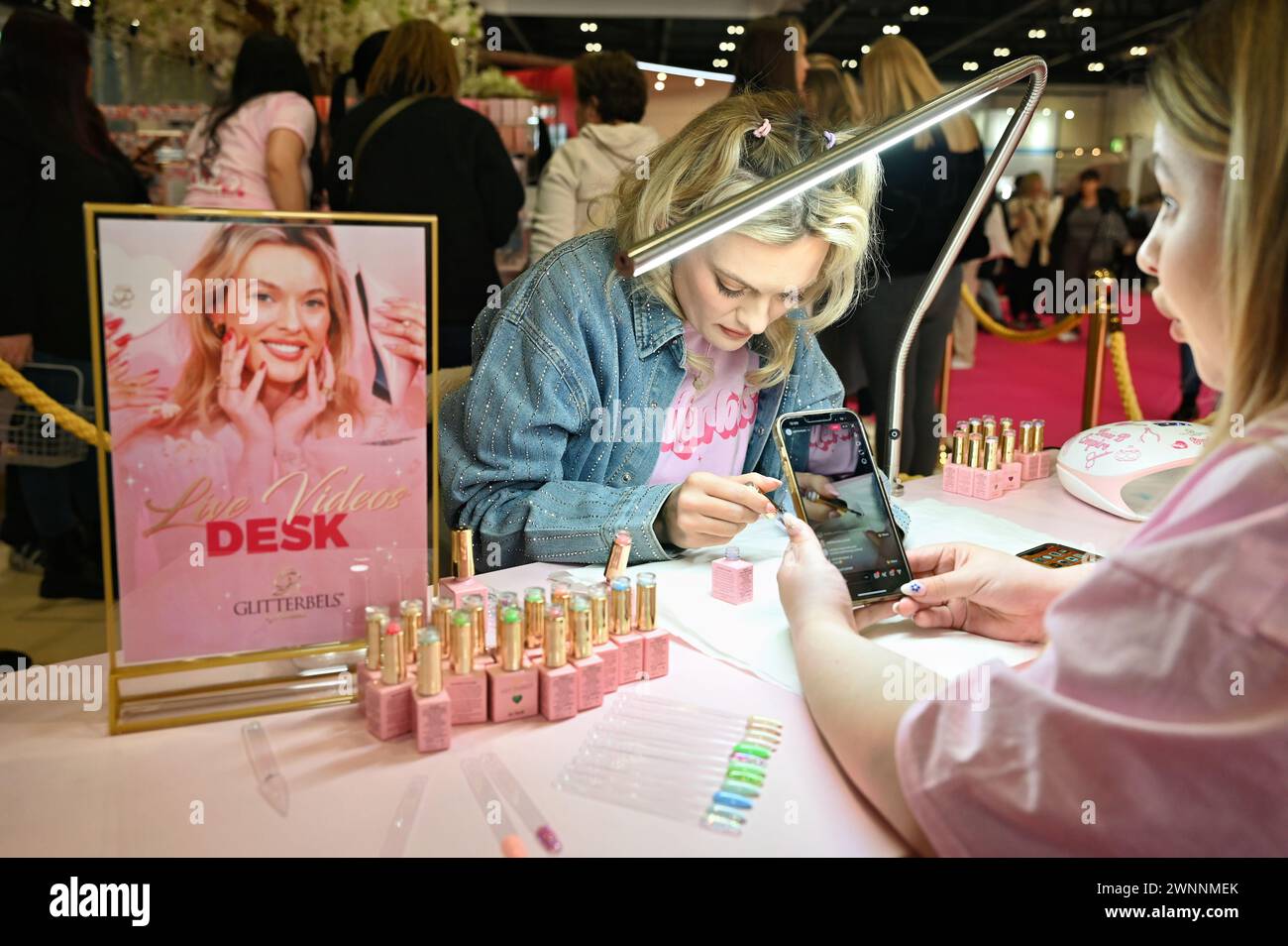 London, UK. 3rd Mar, 2024. Glitterbels stalls exhibition at The UK's ...