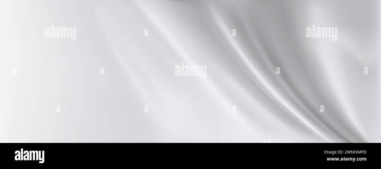 White silk fabric surface with liquid ripples and folds effect ...