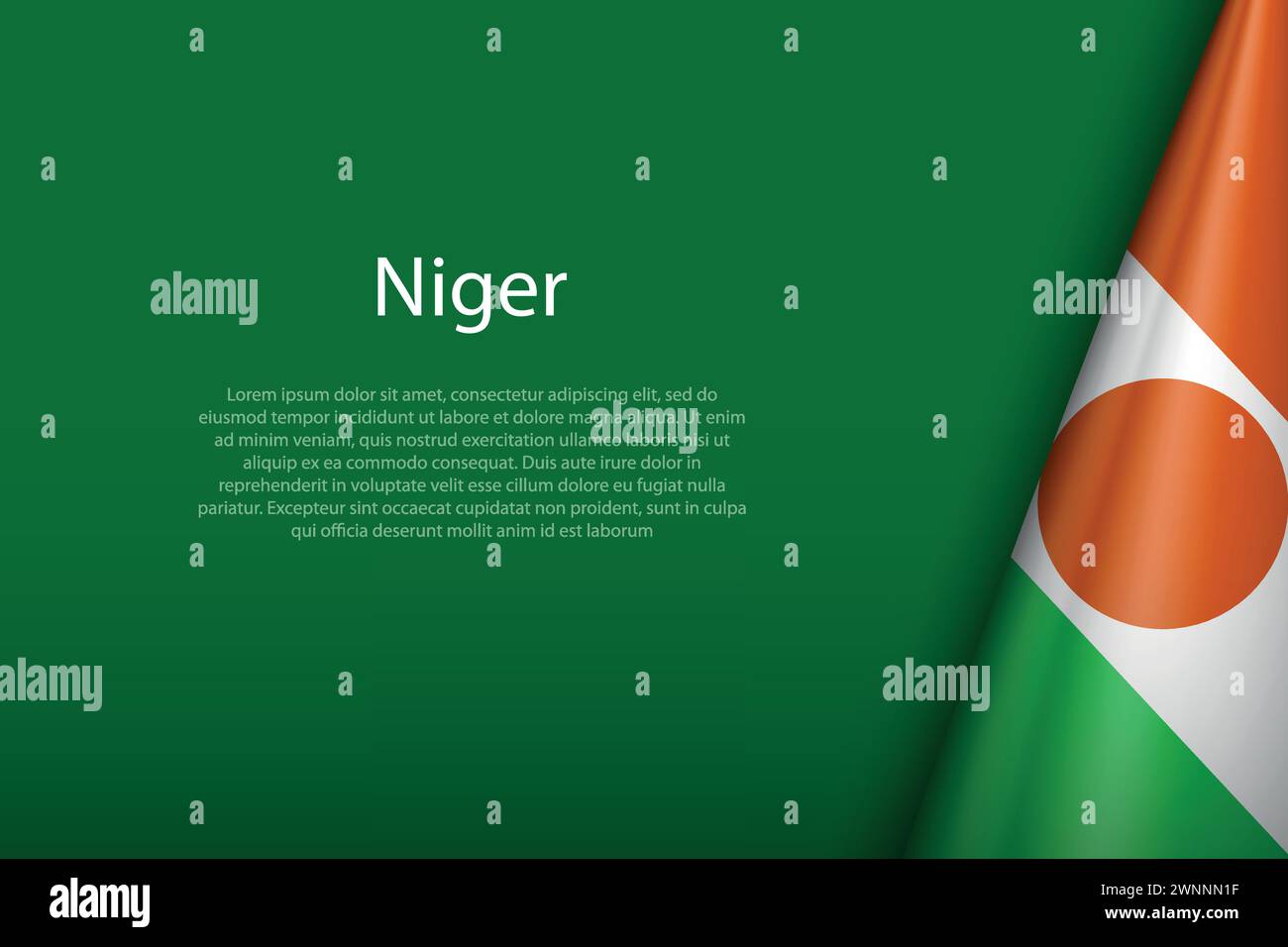 Niger national flag isolated on dark background with copyspace Stock ...